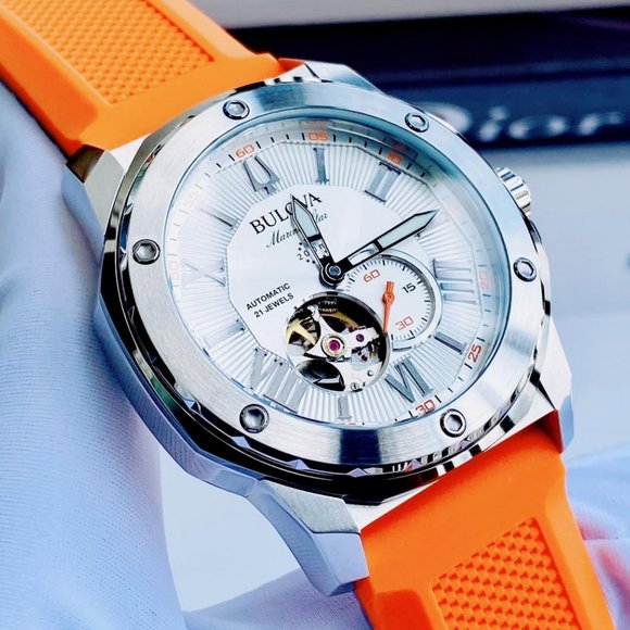 Bulova | Accessories | Bulova Marine Orange Star Automatic Watch | Poshmark